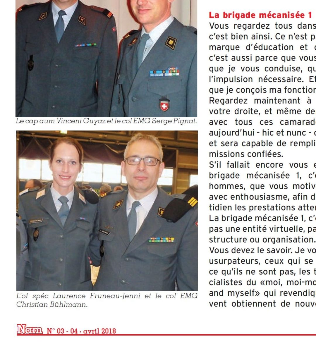 Photo dans Notre Armée de Milice, 3-4 -2018 – Christian Bühlmann